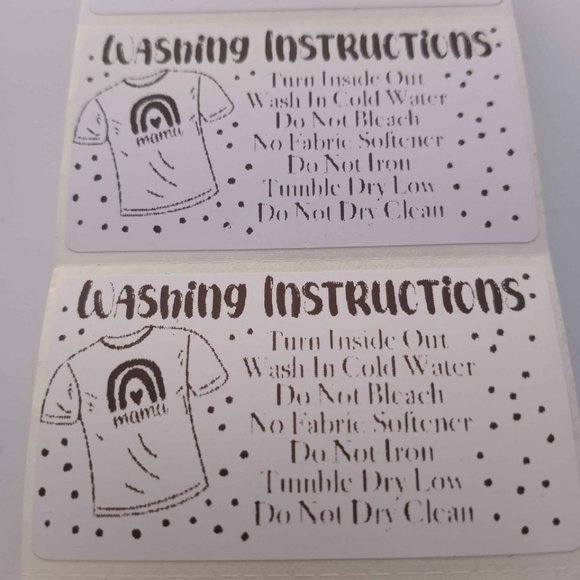 Hand Crafted | Office | 0 Washing Instructions Thermal Label Stickers ...